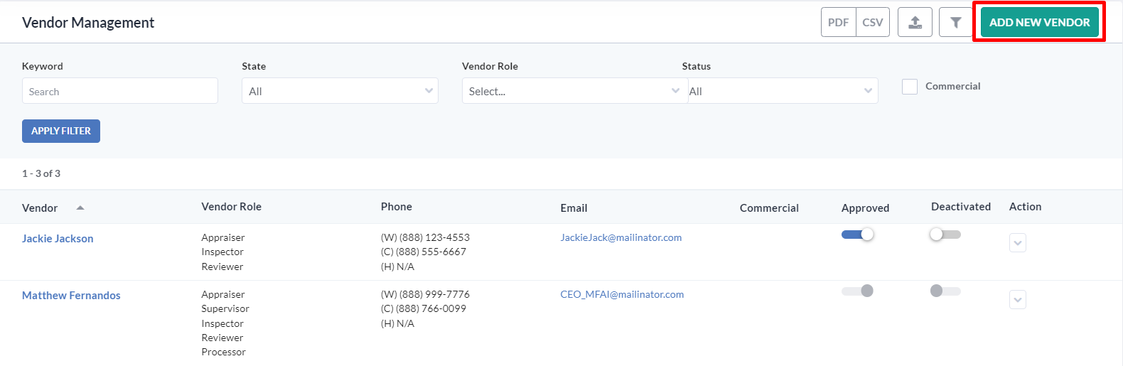 Setting up Vendors in the System – ValueLink Connect