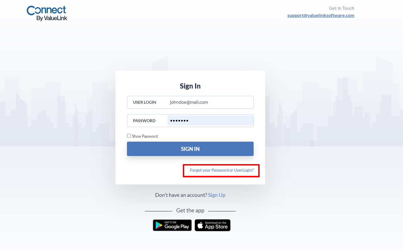 How To Reset Your Password Valuelink Connect