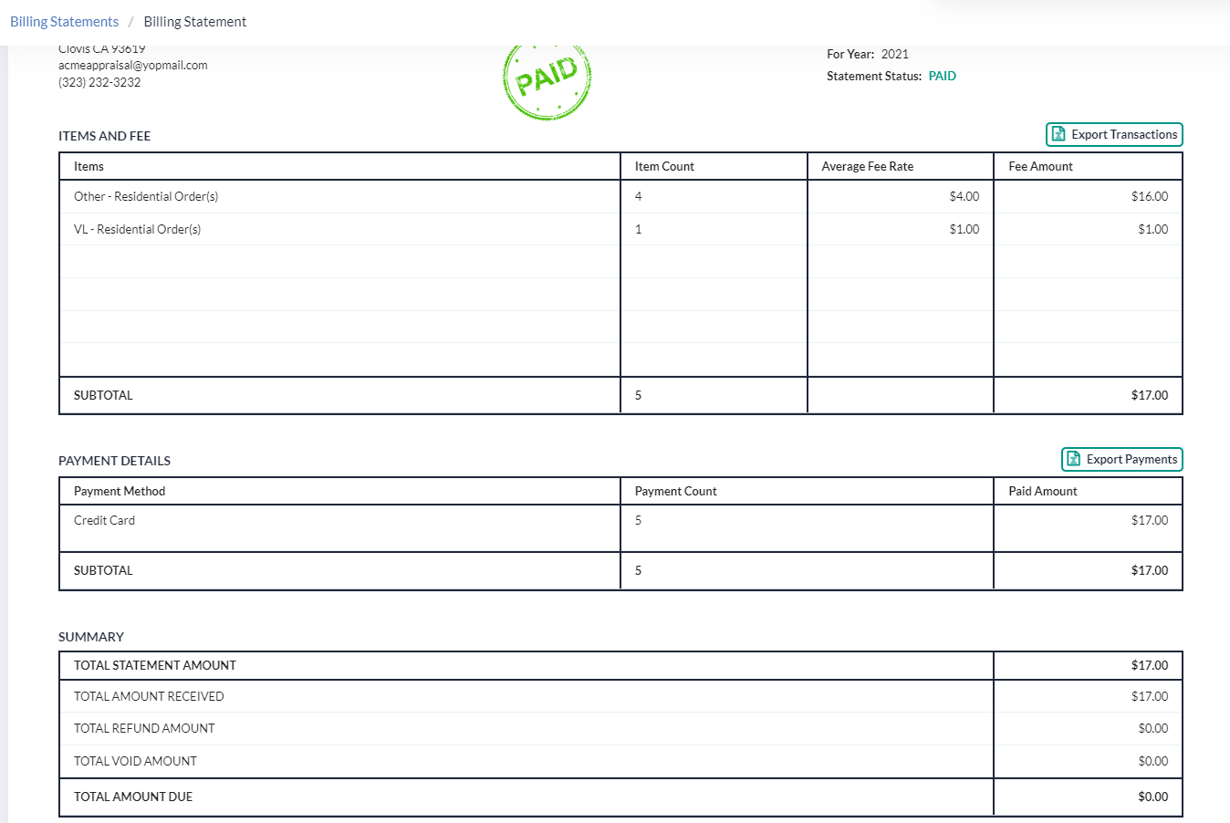 Manage Billing Statements – ValueLink Connect