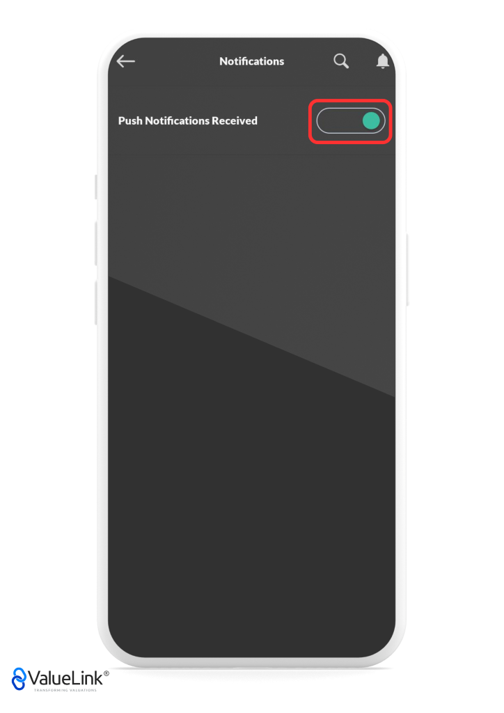 How to View Notifications and switch on/off Push notifications – ValueLink Connect