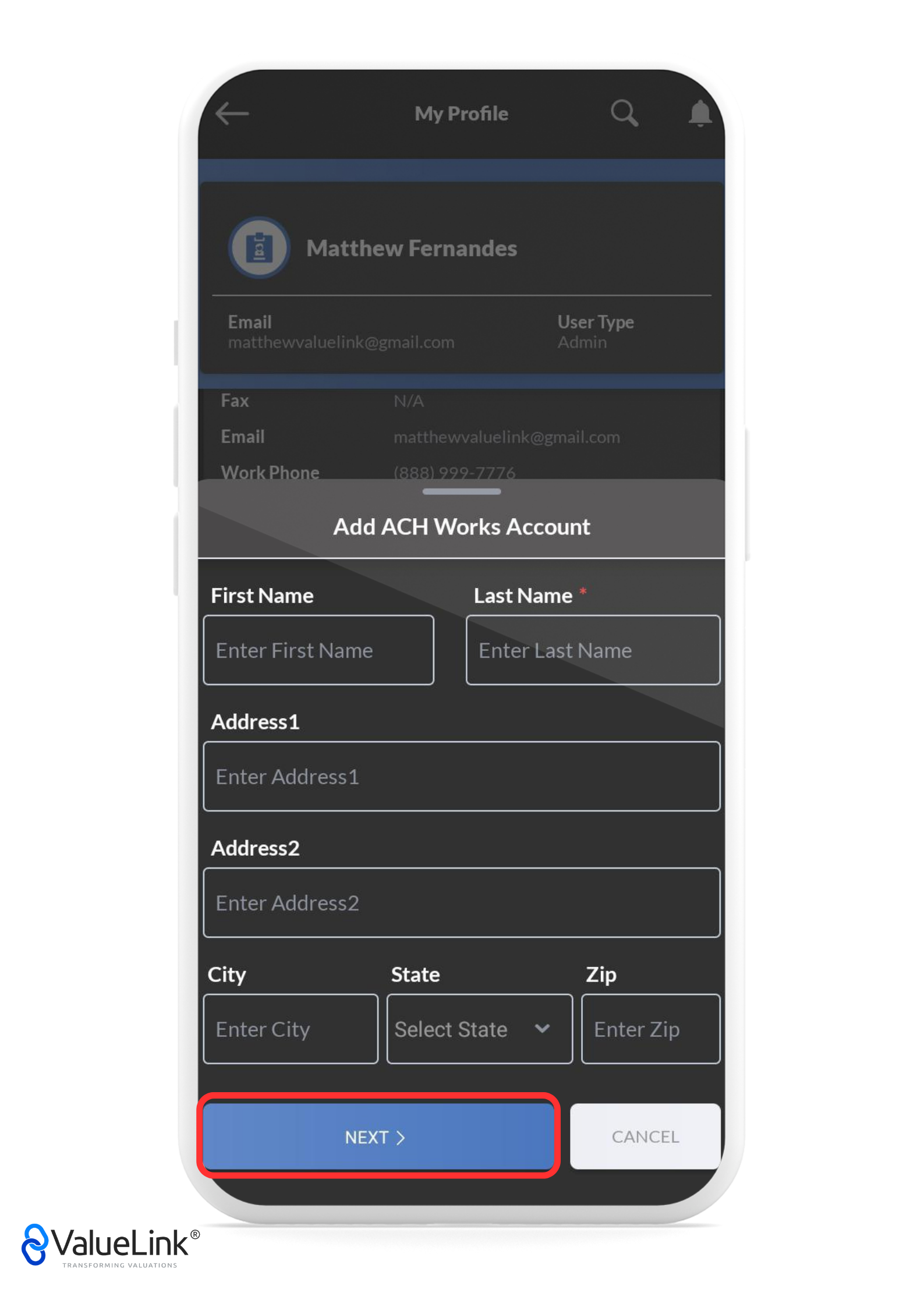 How to Add ACHWorks Account – ValueLink Connect