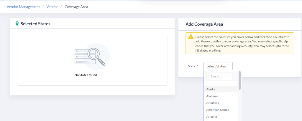 Add/Edit Coverage Area to your Vendor Profile – ValueLink Connect