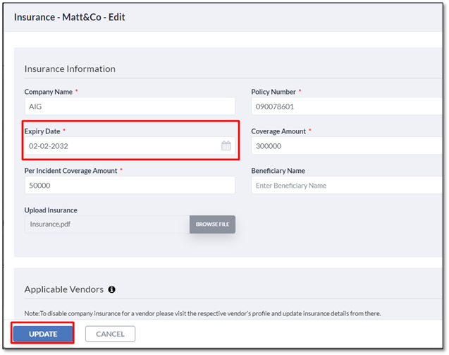 Add/Edit E&O/Insurance (Admin & Staff User Role) – ValueLink Connect