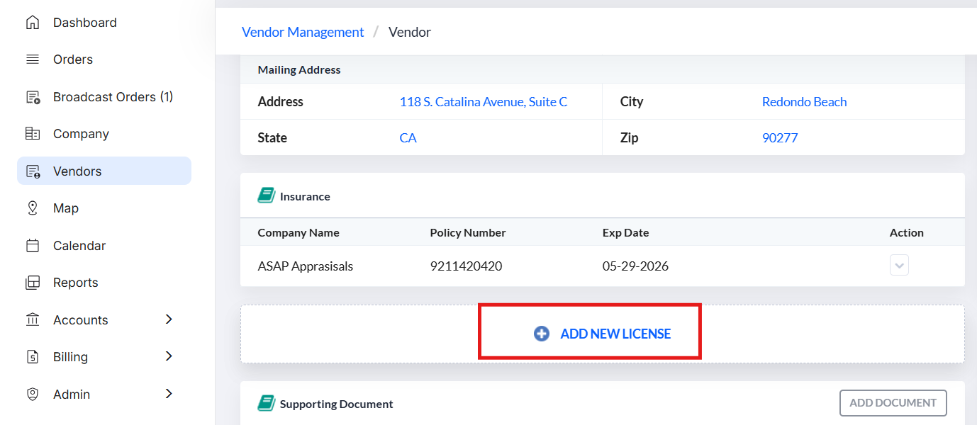 Add/Edit Appraiser License (Admin & Staff User Role) – ValueLink Connect