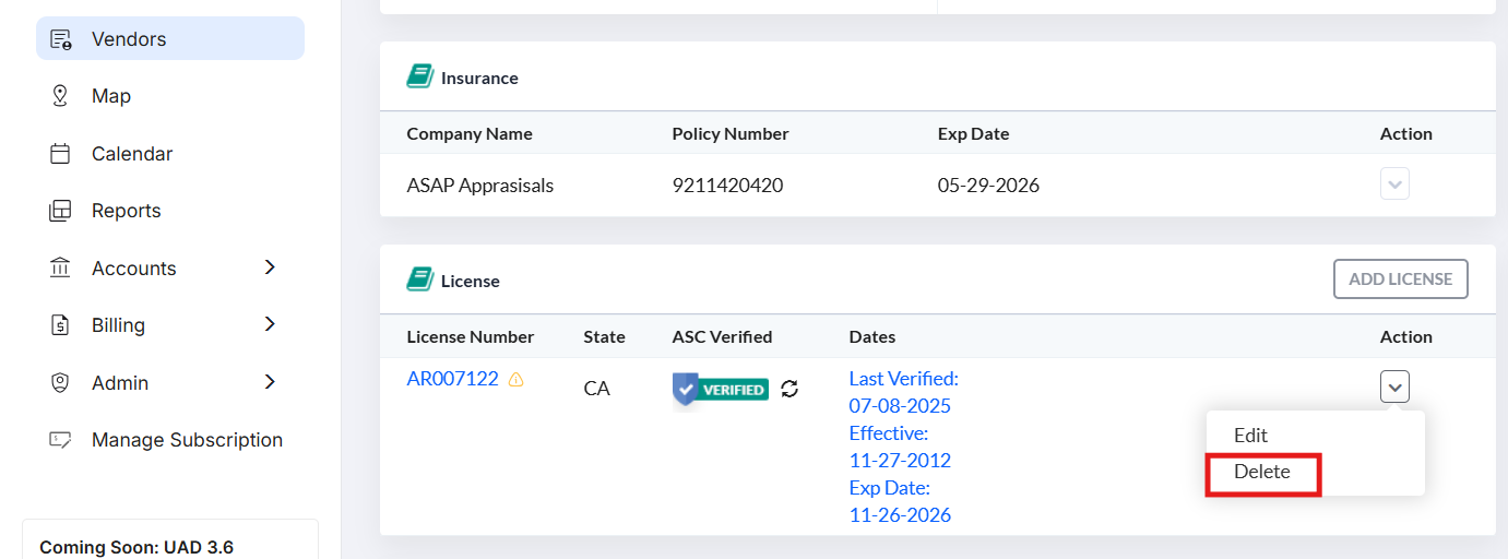 Add/Edit Appraiser License (Admin & Staff User Role) – ValueLink Connect