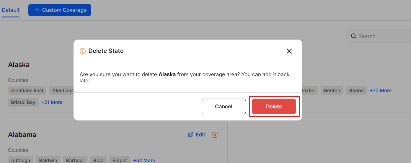 Add/Edit Coverage Area to your Vendor Profile – ValueLink Connect